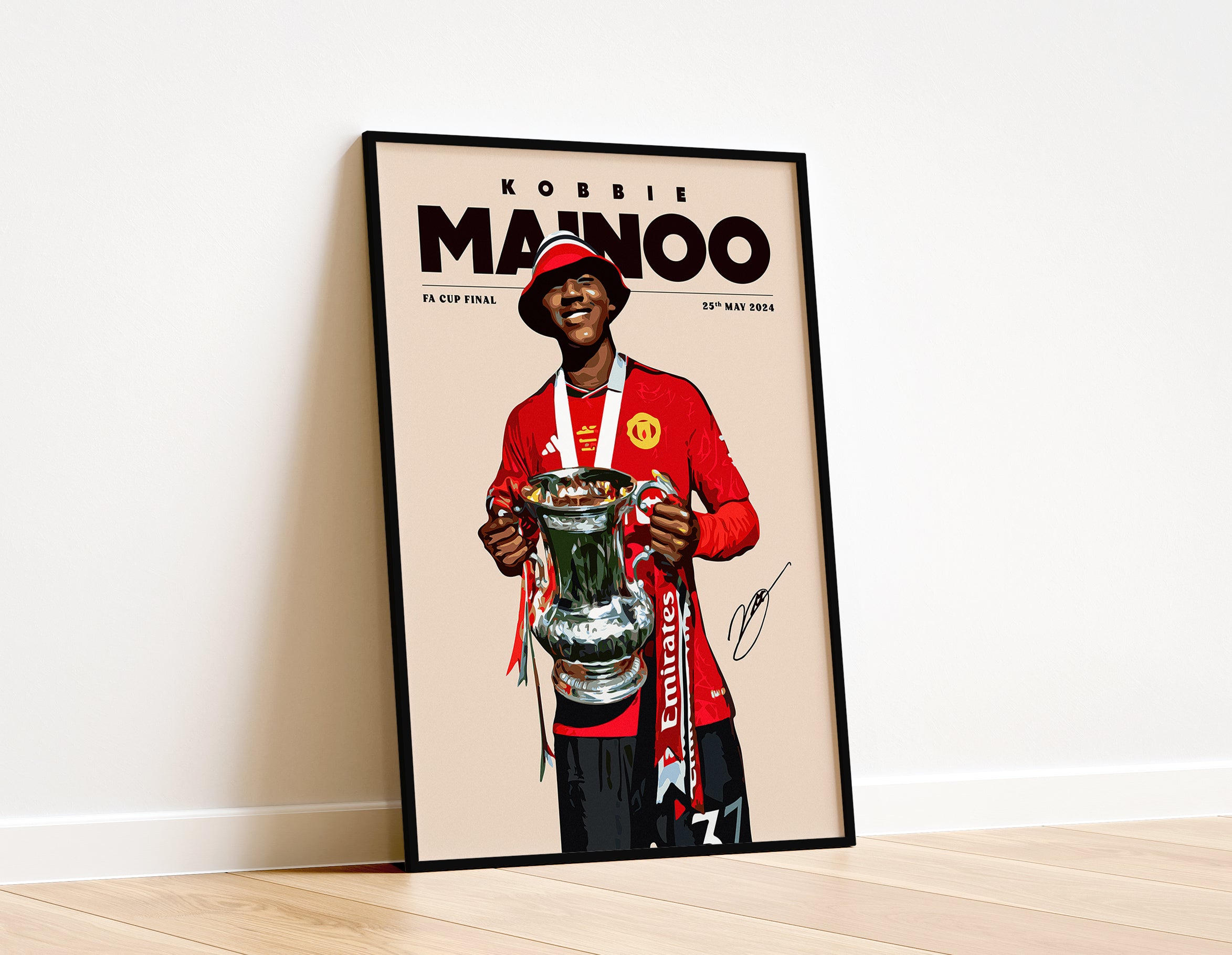 Kobbie Mainoo FA Cup 4K Poster – SoccerPosterCo