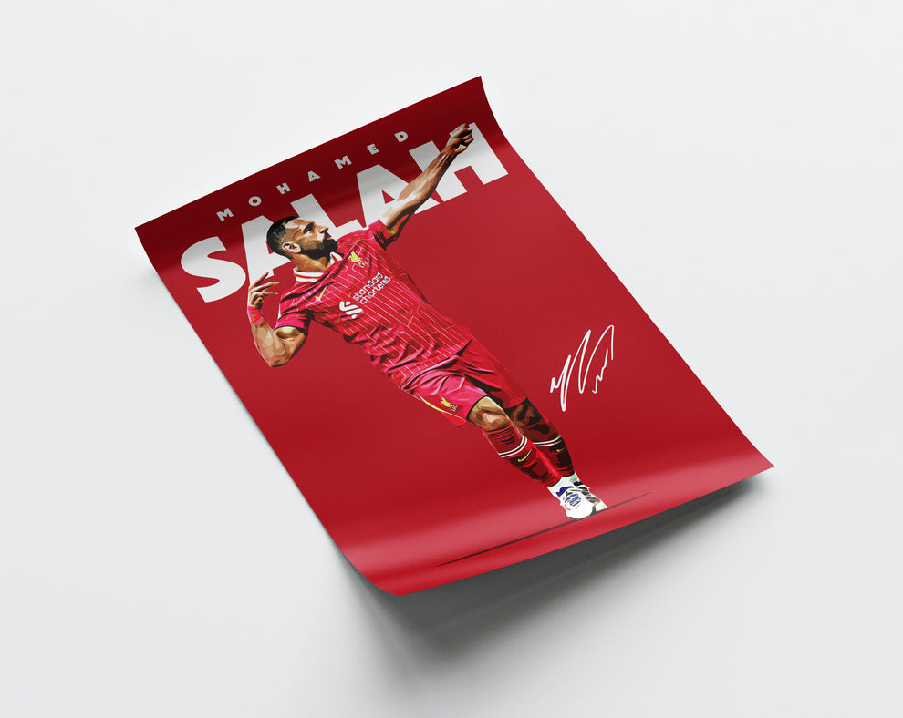Mohamed Salah Celebration 24/25 4K Poster – SoccerPosterCo