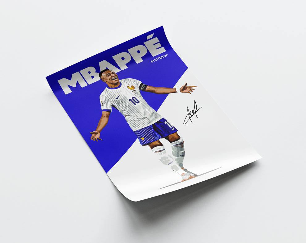 Euro 2024 - Kylian Mbappe 4K Poster – SoccerPosterCo