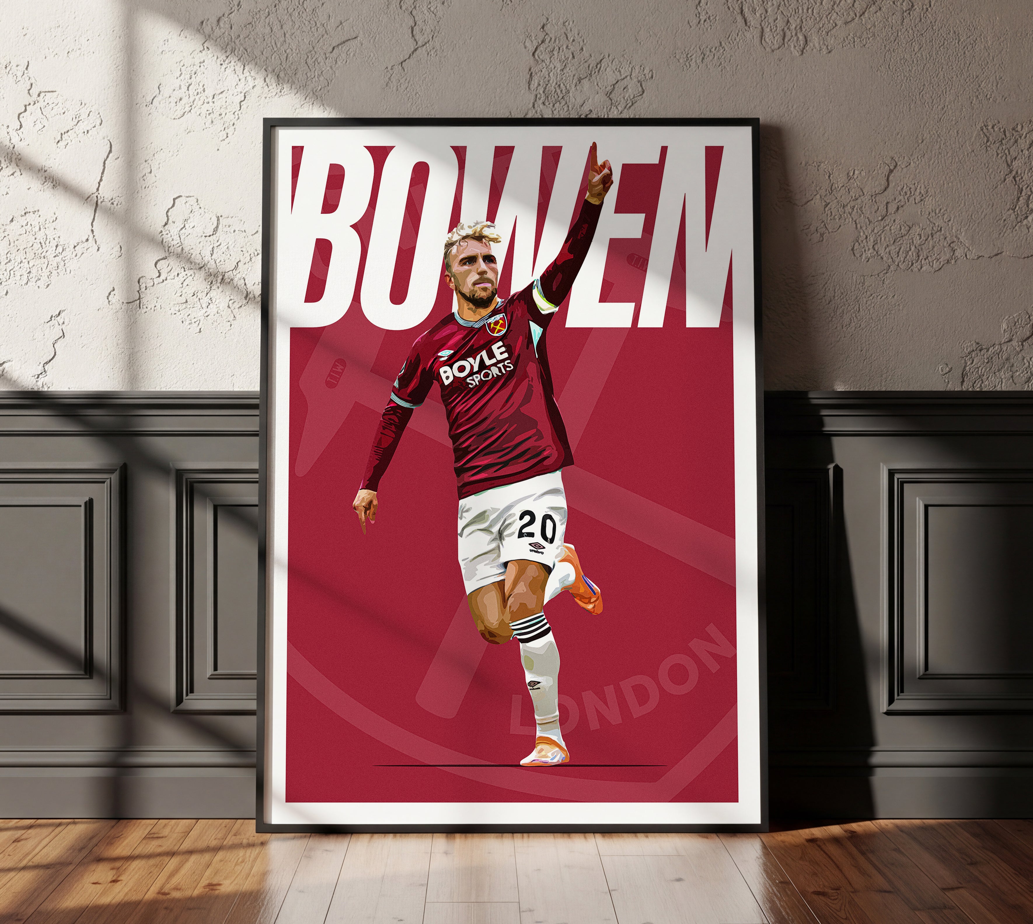 Jarrod Bowen 25/26 4K (Home) Poster – SoccerPosterCo