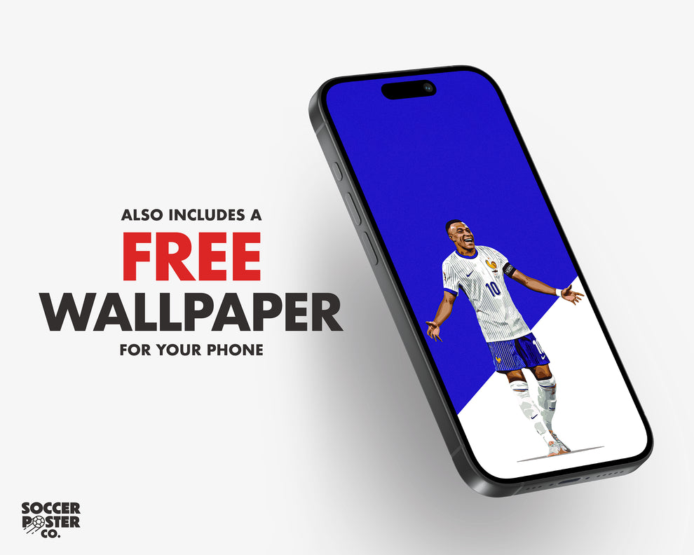 Euro 2024 - Kylian Mbappe 4K Poster – SoccerPosterCo