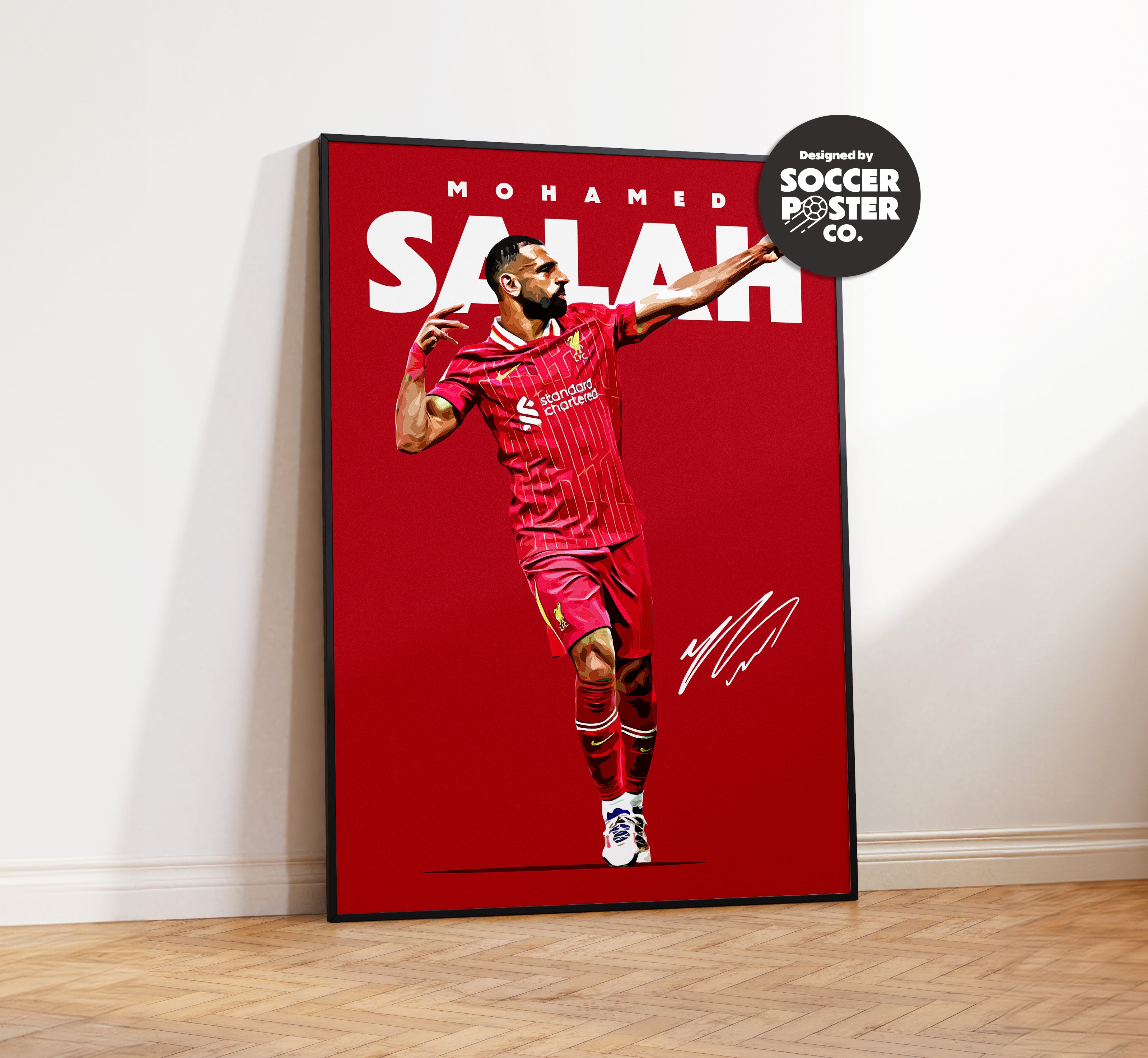 Mohamed Salah Celebration 24/25 4K Poster – SoccerPosterCo