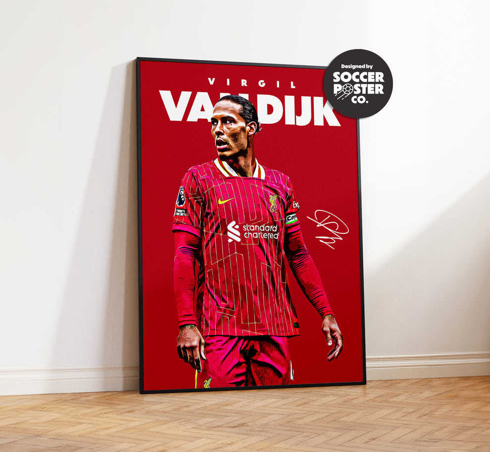 Virgil van Dijk 24/25 4K Poster – SoccerPosterCo